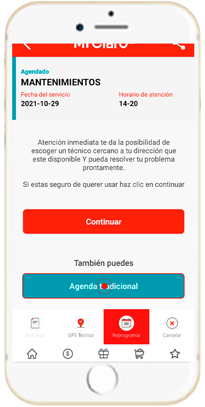Reagenda o cancela tus visitas técnicas en App Mi Claro