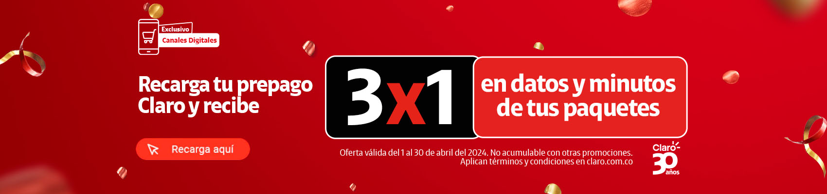 ¡Prepago Claro: Recarga en línea, datos, minutos y más!