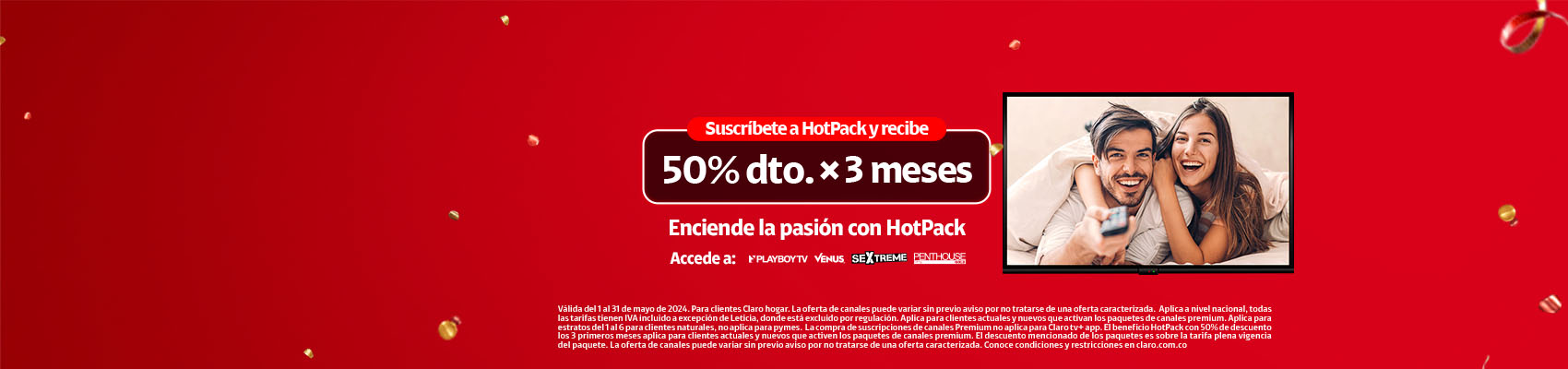 Hot Pack: Canales para adultos en Claro Hogar