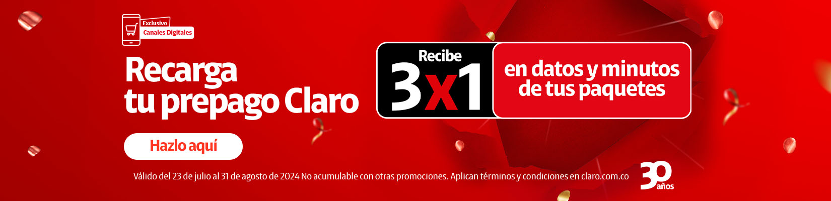 ¡Prepago Claro: Recarga en línea, datos, minutos y más!