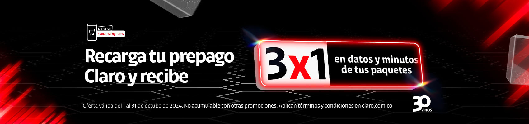 ¡Prepago Claro: Recarga en línea, datos, minutos y más!