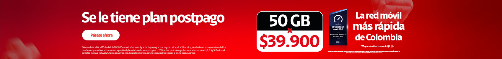 Compara planes postpago y elige el mejor para ti con Claro