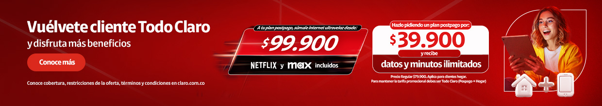 Claro Colombia: ¡Fibra, 5G, planes móviles, Hogar y más!